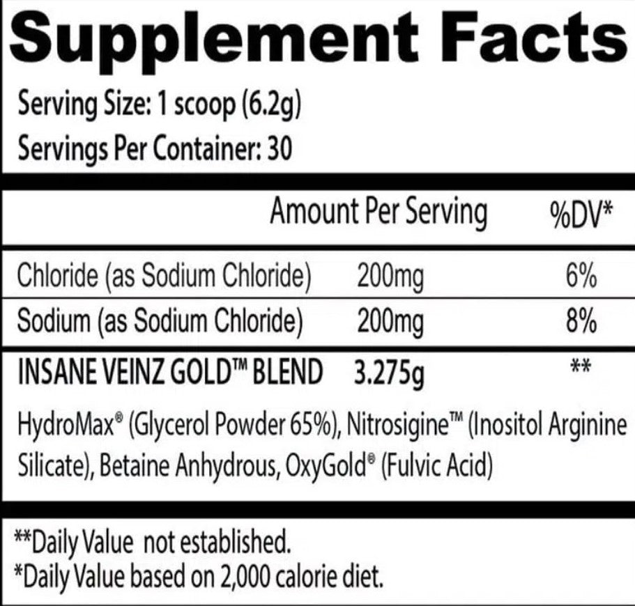 INSANE LABZ - INSANE VEINZ GOLD 30 SERV – ProteinPalaceMx